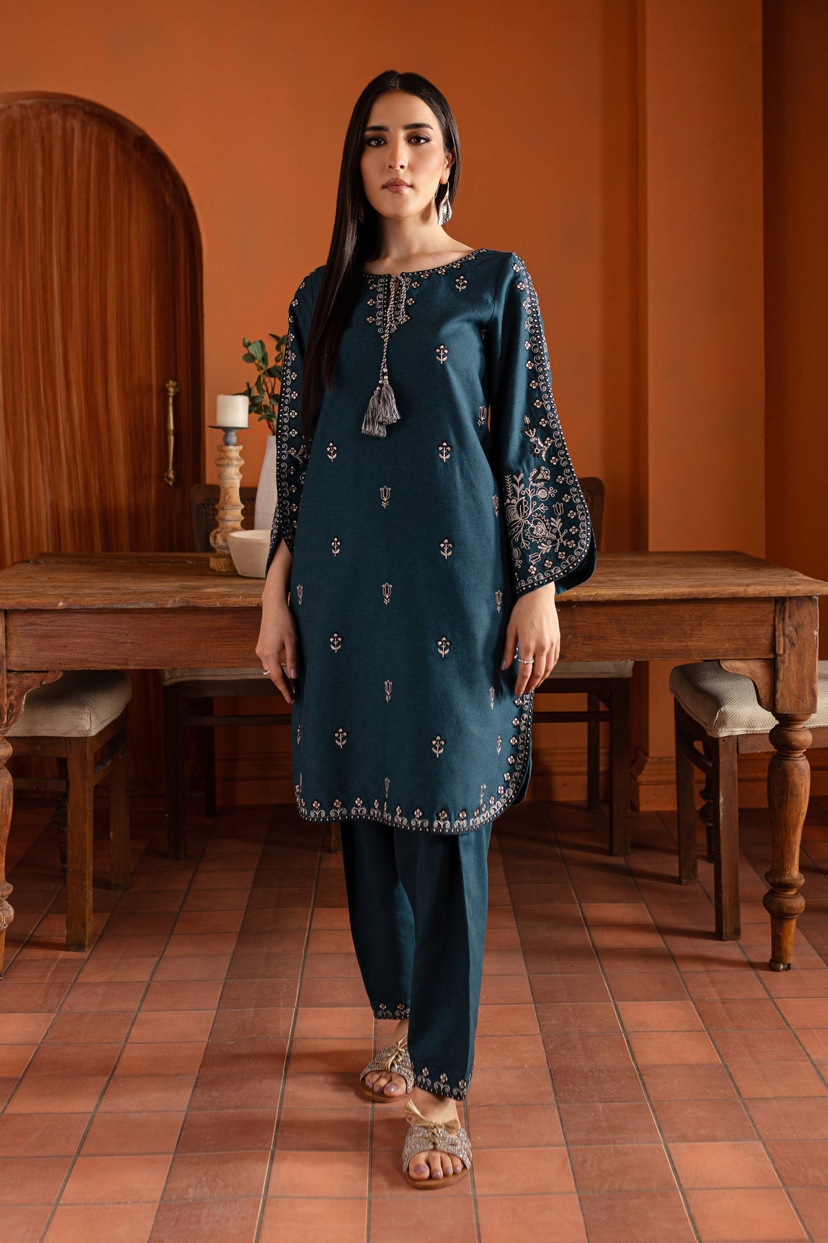 Zinc Beauty - 2Pc Pima lawn Embroidered Dress