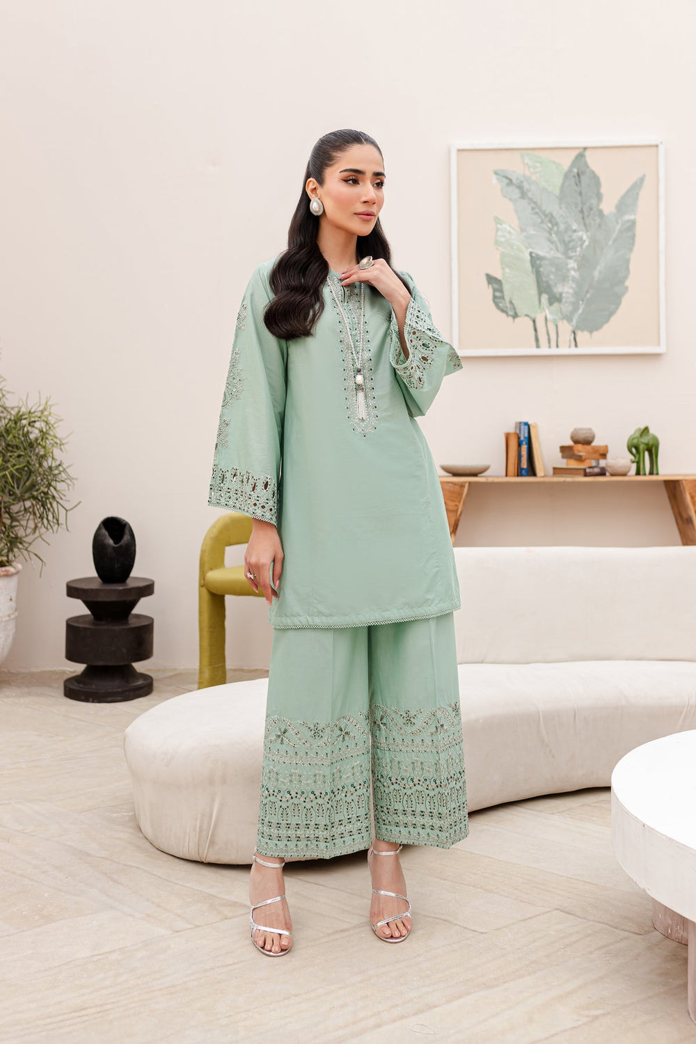 Alex - 2Pc Pima lawn Embroidered Dress